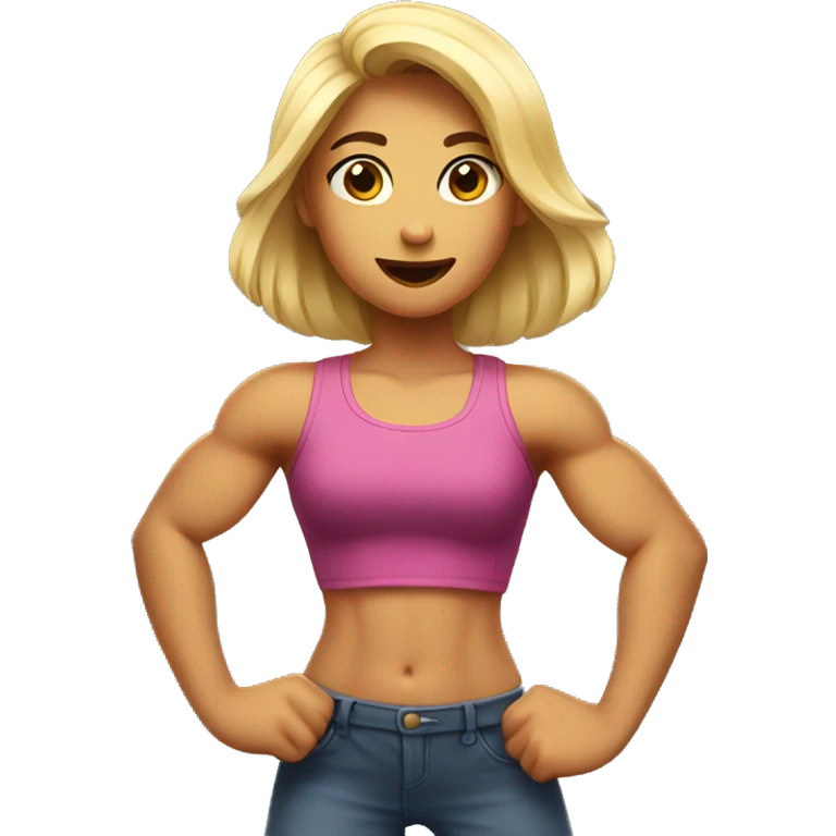Girl flexing muscle emoji | AI Emoji Generator