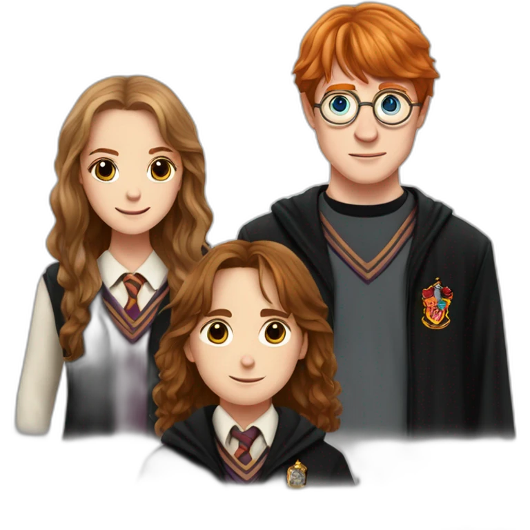 harry potter with hermoine granger and ron weasley emoji | AI Emoji ...