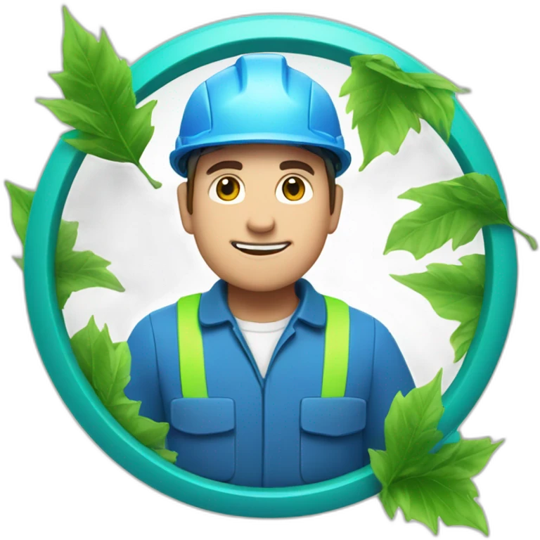blue "e" from Engie logo with high voltage in green leaves emoji | AI ...