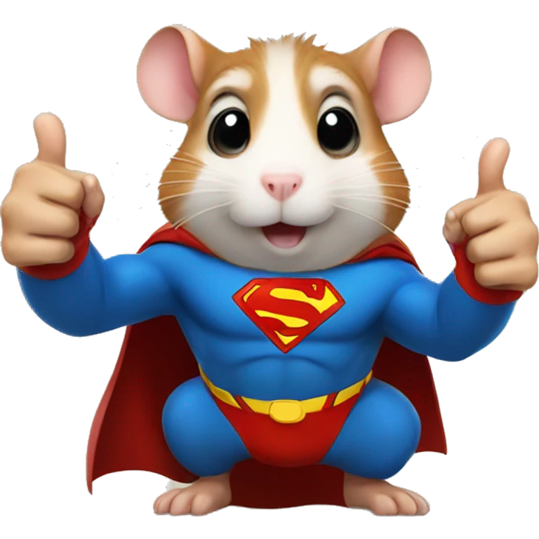 hamster superman thumbs up emoji | AI Emoji Generator