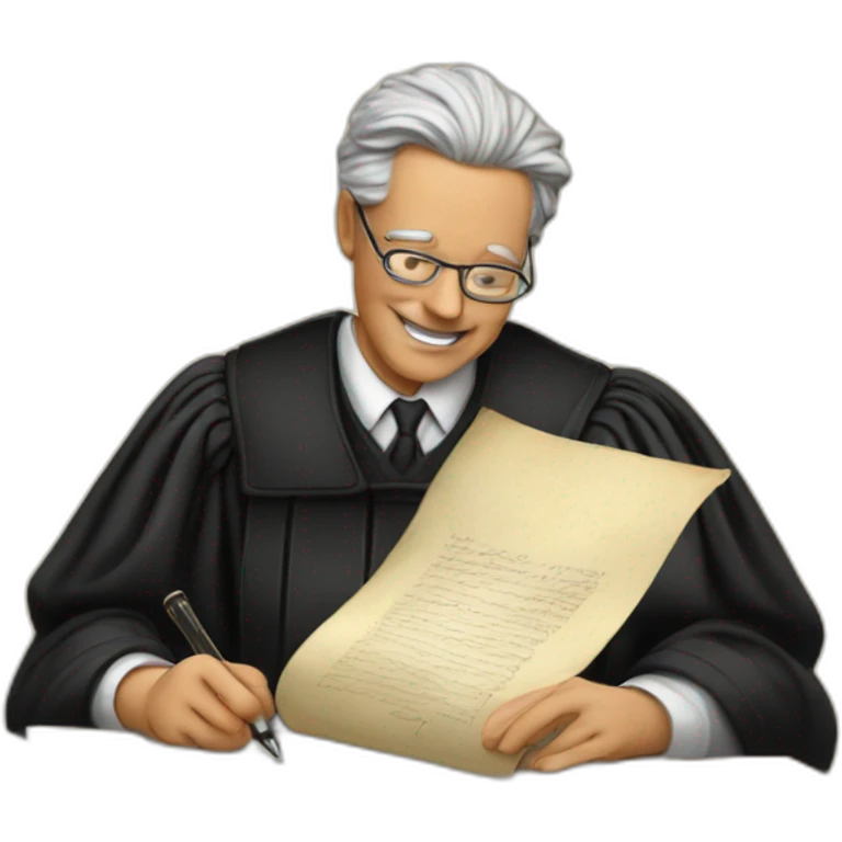 judge signing a parchment emoji | AI Emoji Generator