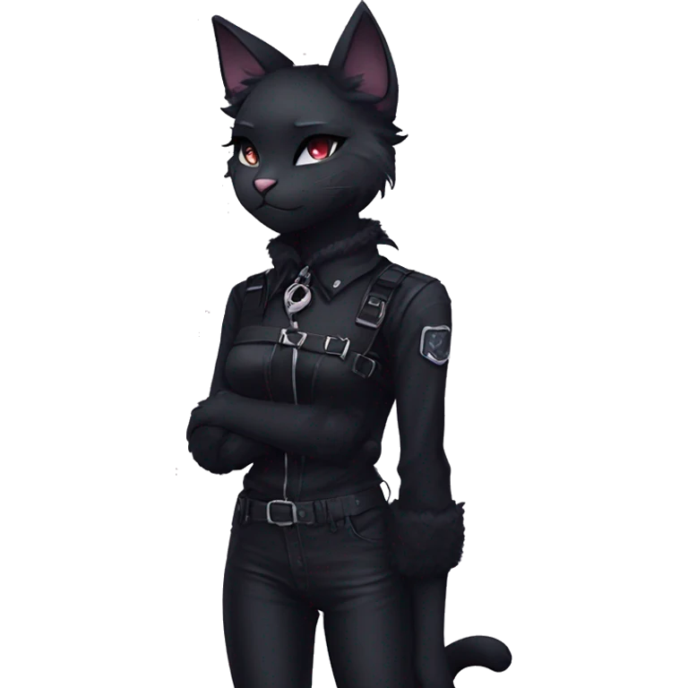 Gorgeous furry gothic dark techwear anime style anthro black cat furry ...