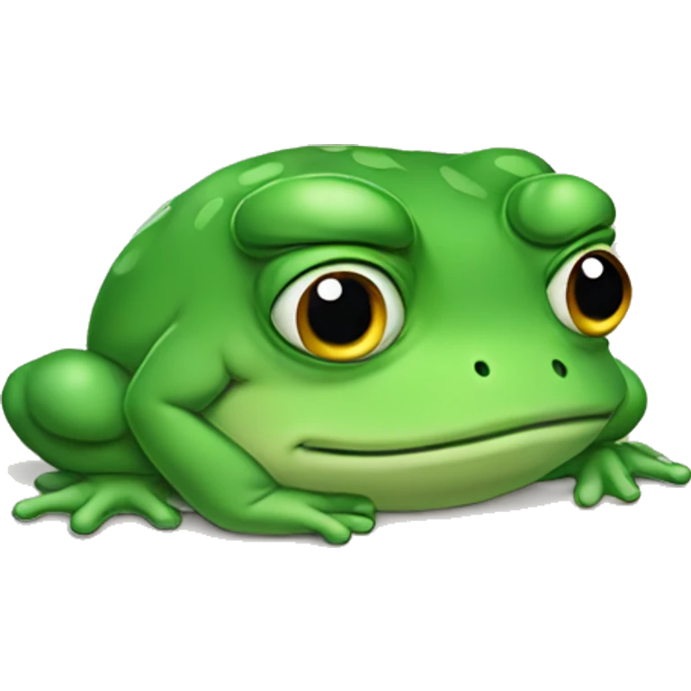 Sad frog looking down cus he's sad emoji | AI Emoji Generator
