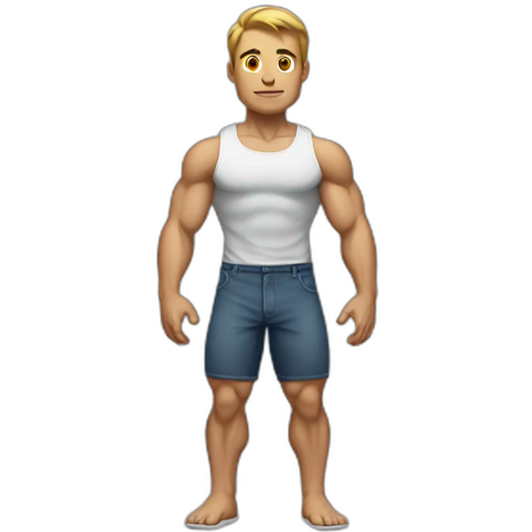 a muscular guy standing straight emoji | AI Emoji Generator