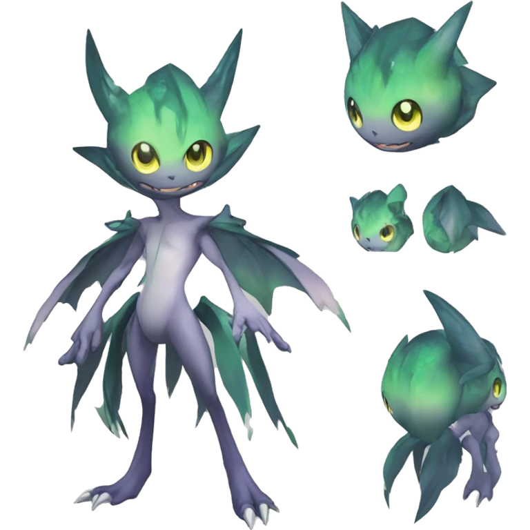cute cool edgy sharp eldritch ethereal Digimon-Fakemon-animal full body emoji | AI Emoji Generator