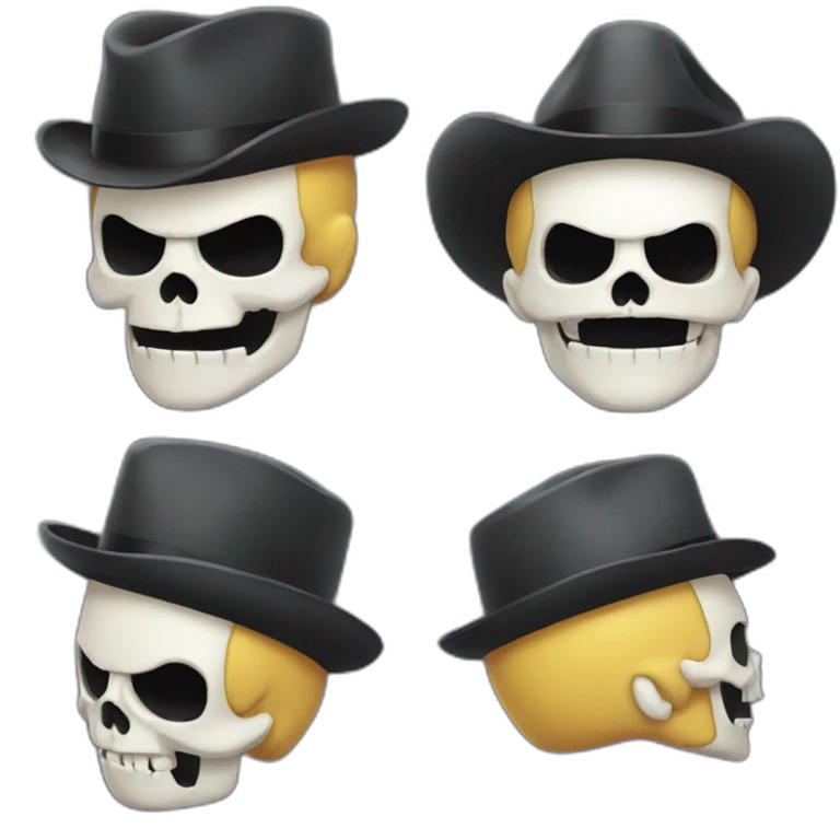 skull with moustache and hat of mario bros emoji | AI Emoji Generator
