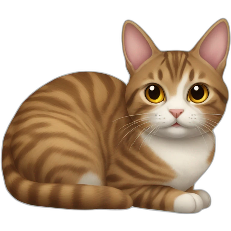 tabby cat with brown netherland dwarf rabbit emoji | AI Emoji Generator