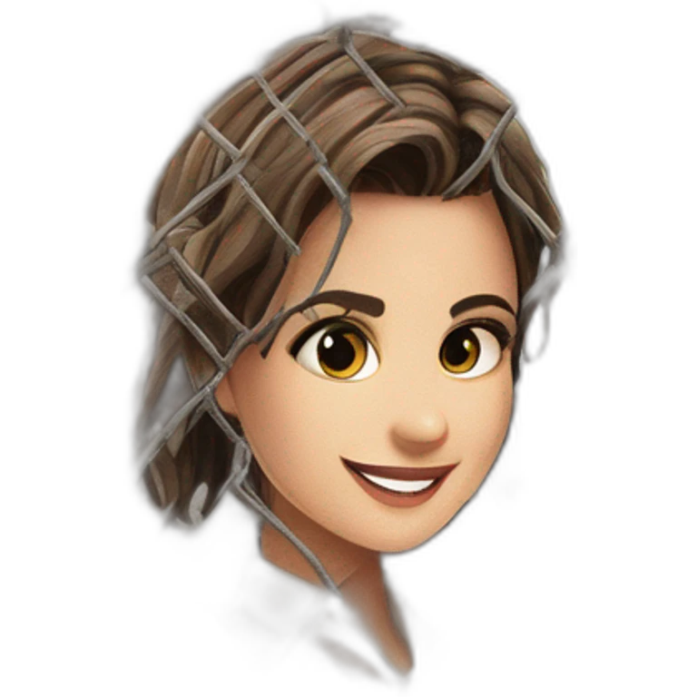 smiling girl by chain-link fence emoji | AI Emoji Generator