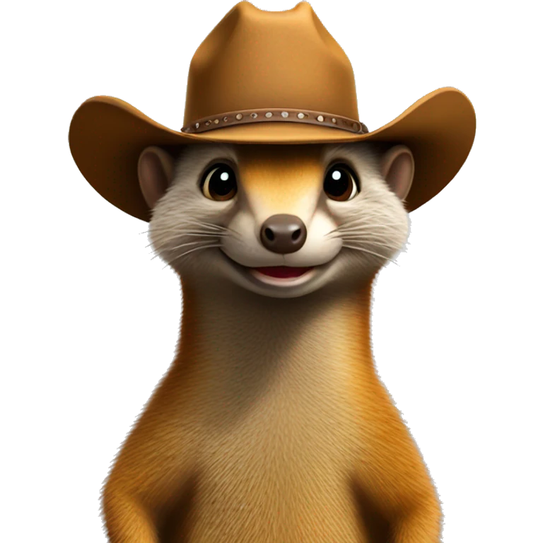 Mongoose wearing a cowboy hat emoji | AI Emoji Generator
