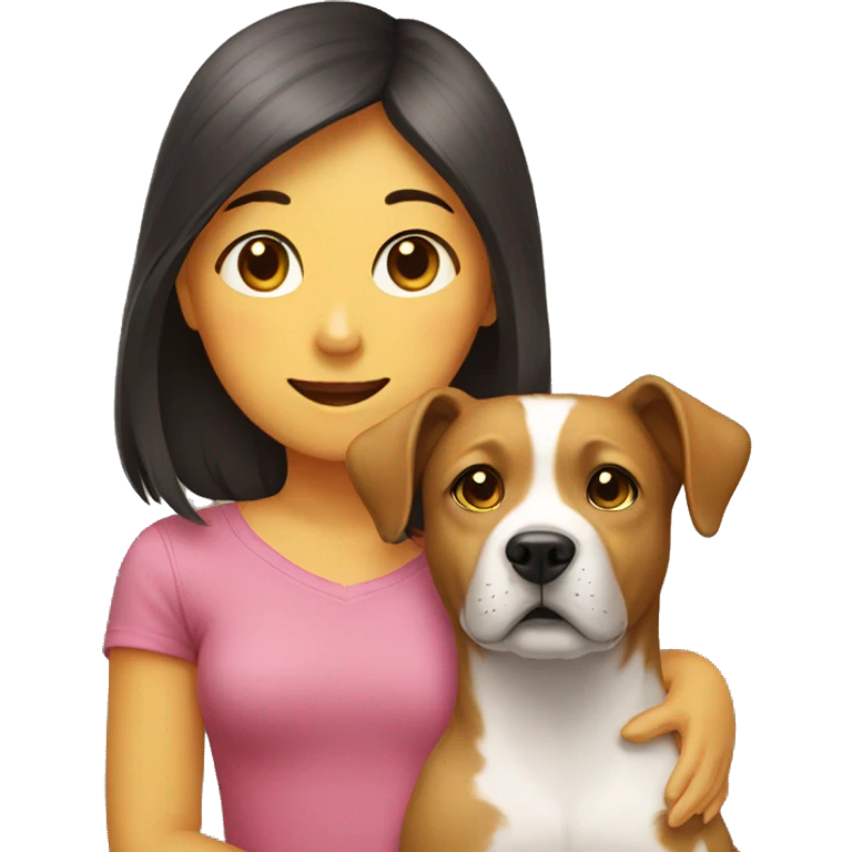 Dog and girl together emoji | AI Emoji Generator