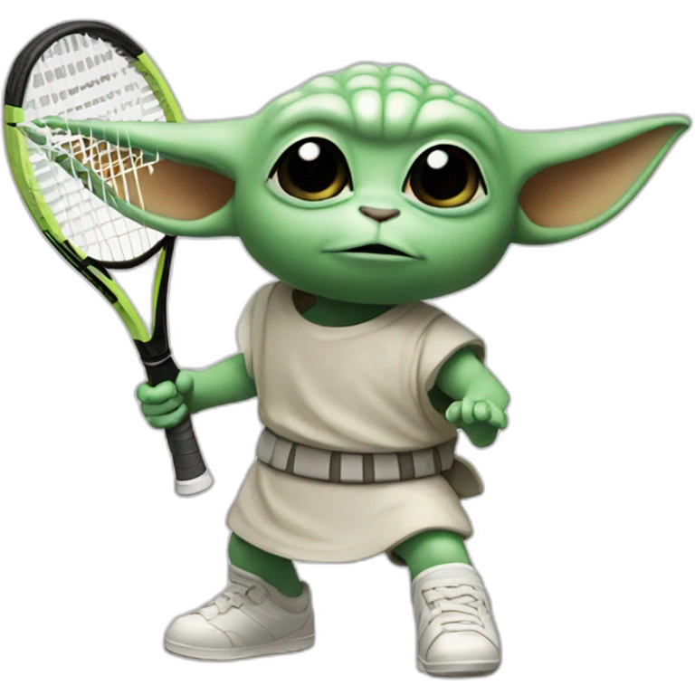 Grogu star wars plays tennis emoji | AI Emoji Generator