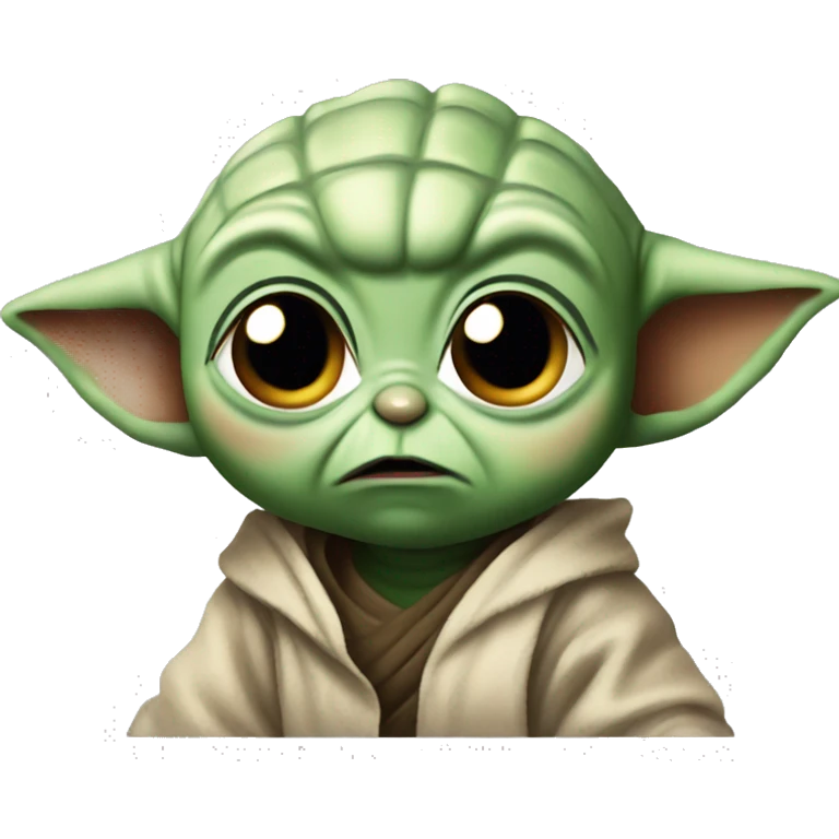 Baby Yoda in terrible anger emoji | AI Emoji Generator