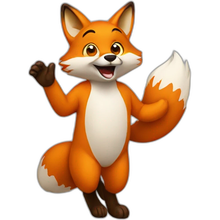 fox waving goog bye emoji | AI Emoji Generator