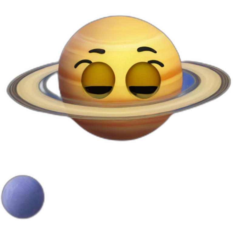planet Saturn with a cartoon smiling face with sunglasses emoji | AI ...