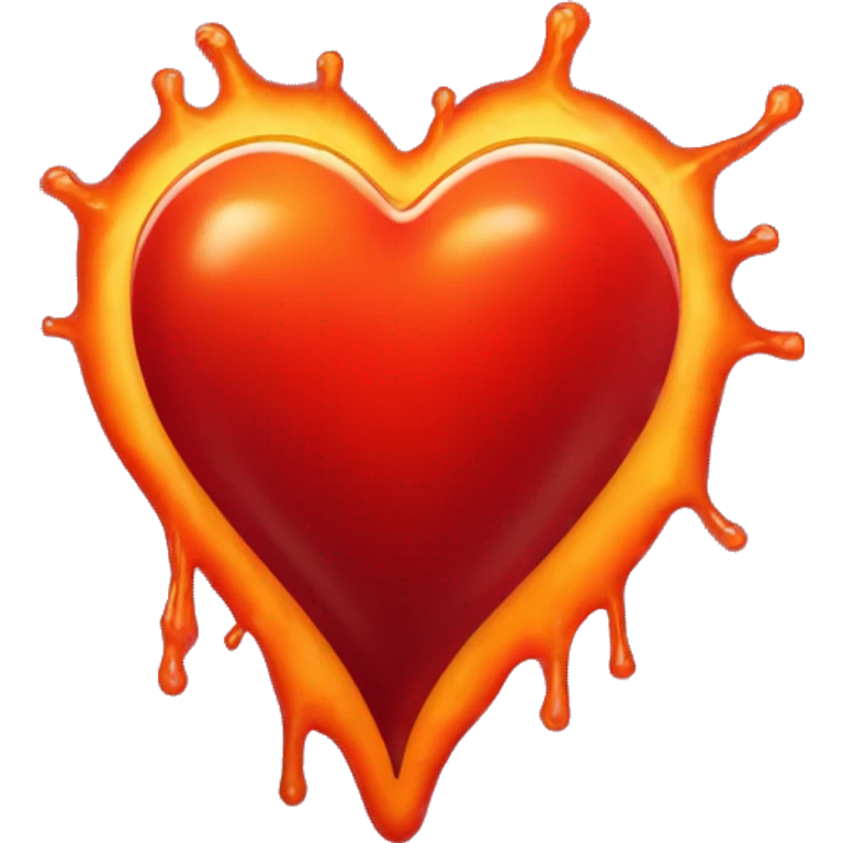 bleeding red heart shape glowing red-orange emoji | AI Emoji Generator