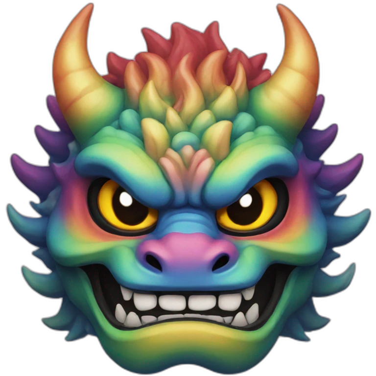 oni rainbow dragon japanese mask emoji | AI Emoji Generator