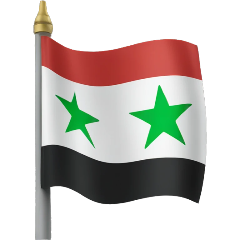 Syrian flag but replace the red with green and the two green star with ...