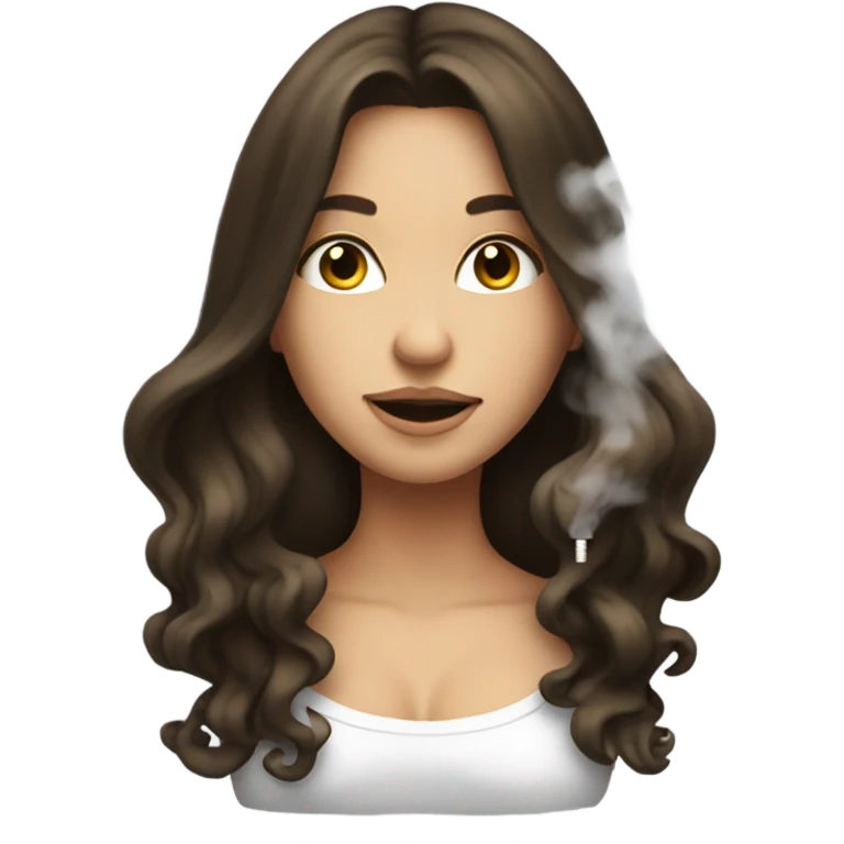 brunette girl vaping long hair emoji | AI Emoji Generator