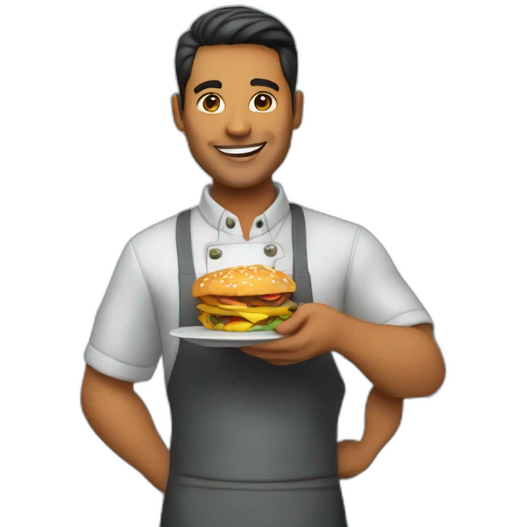 Restaurant Business Owner holding best menu emoji | AI Emoji Generator