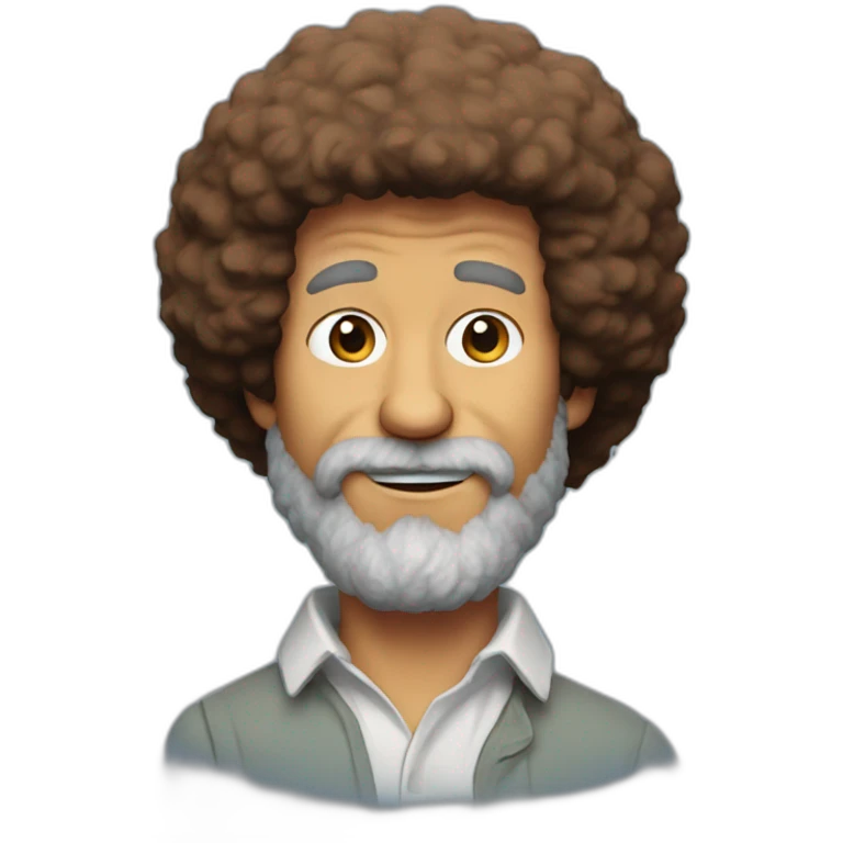 Bob Ross as fox emoji | AI Emoji Generator