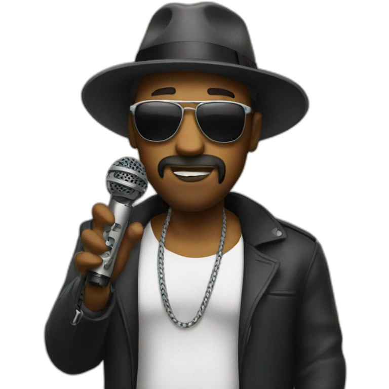 Gangster with a mic emoji | AI Emoji Generator
