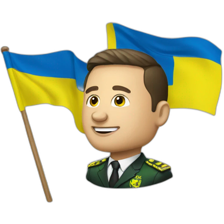 zelensky with flag ukraine emoji | AI Emoji Generator