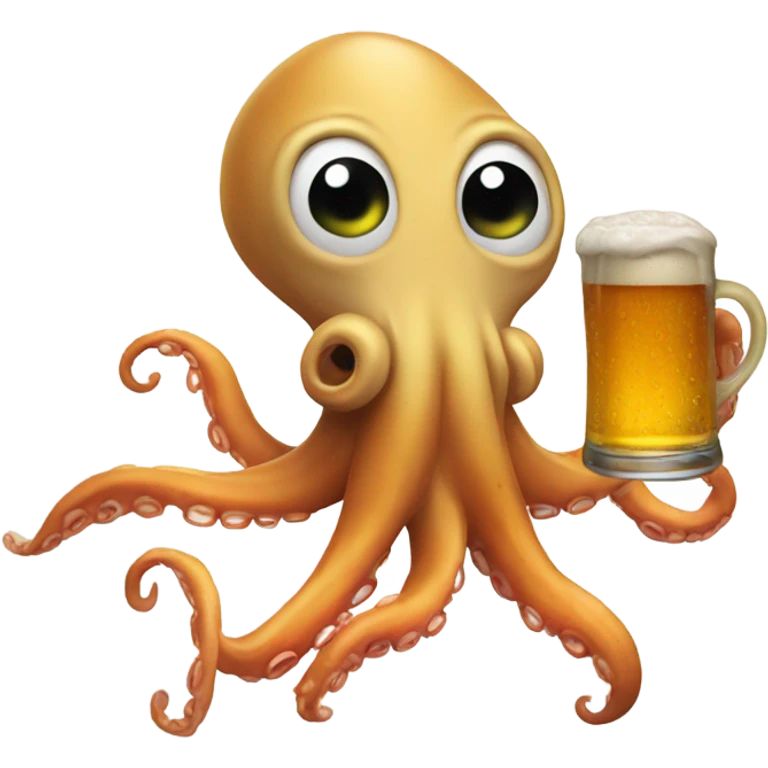 Squid holding beer emoji | AI Emoji Generator