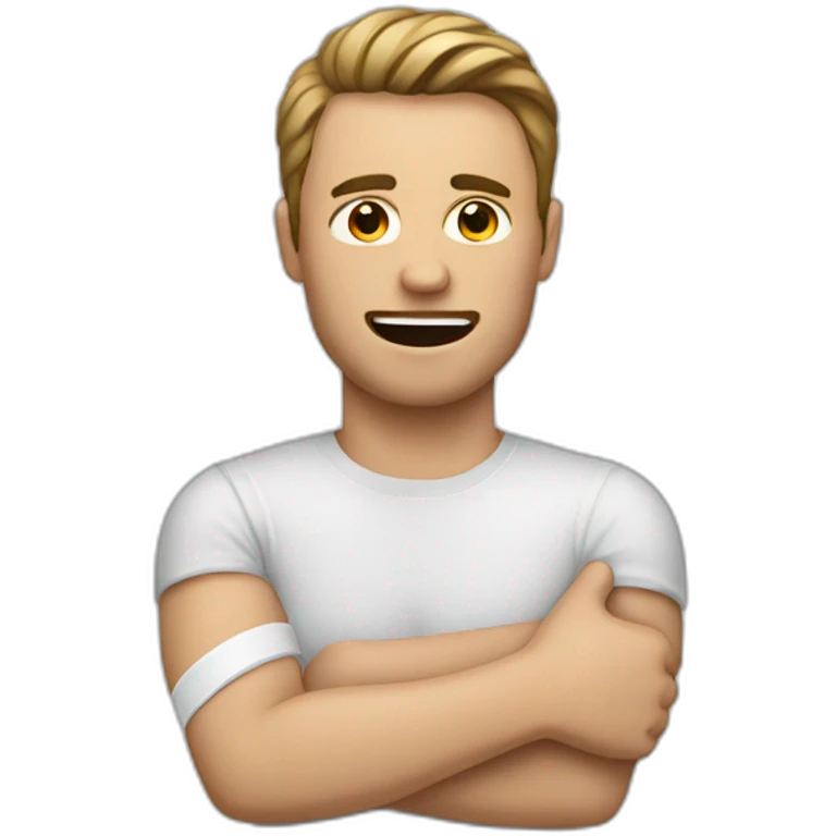 man with broken arm plaster emoji | AI Emoji Generator