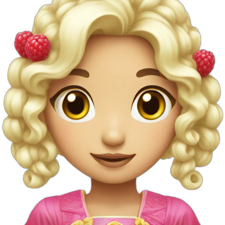cute Asian raspberry princess emoji | AI Emoji Generator