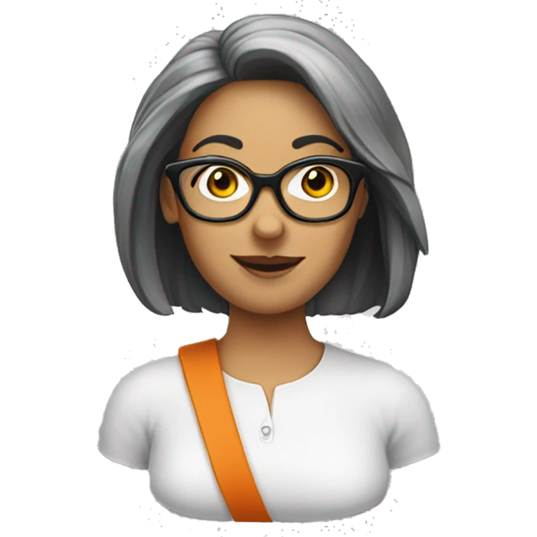 Frau mit brille schwarze Haare emoji | AI Emoji Generator