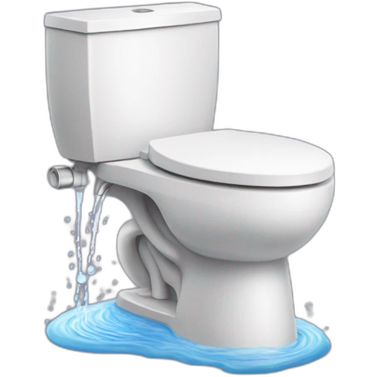 toilet with a bidet attached spraying water emoji | AI Emoji Generator