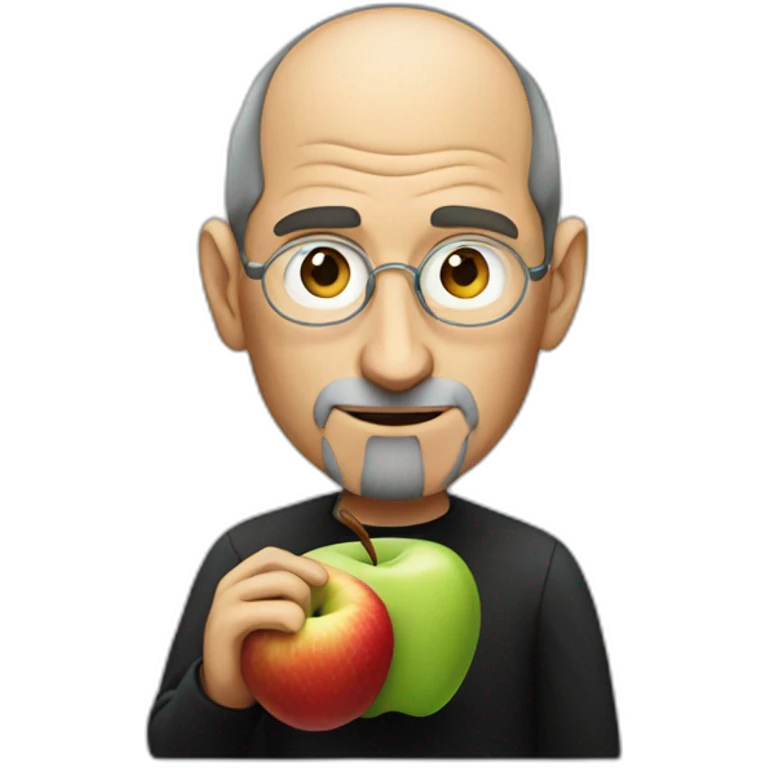 Steve jobs eating an apple emoji | AI Emoji Generator