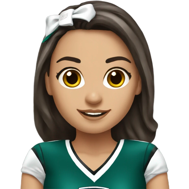 Philadelphia Eagles cheerleader brunette cheer emoji | AI Emoji Generator