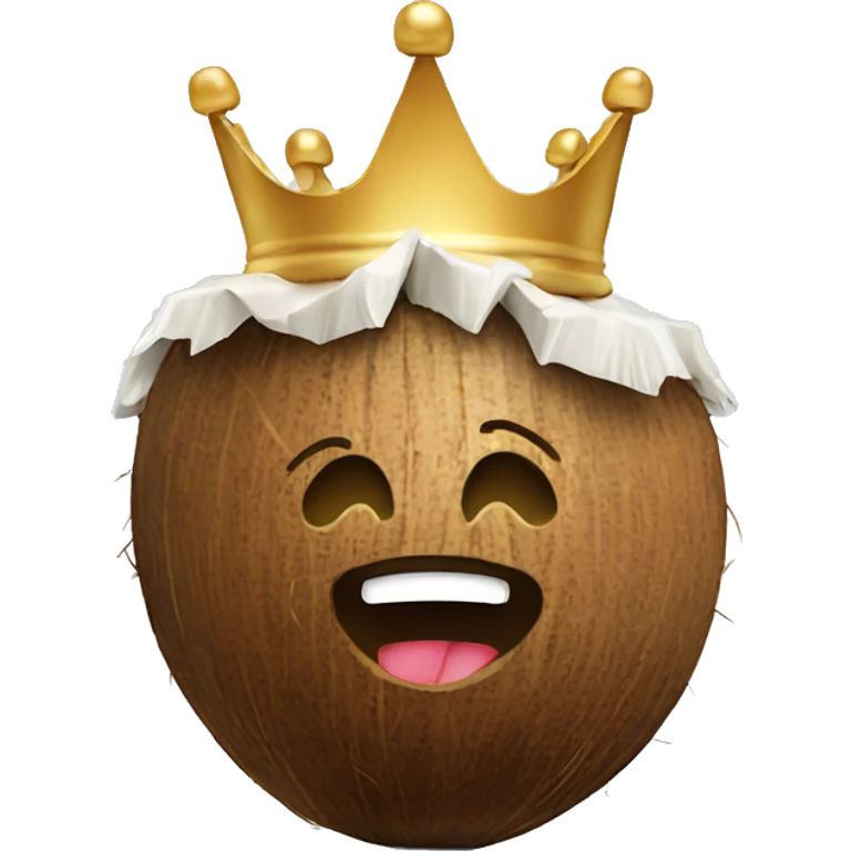 Coconut with crown emoji | AI Emoji Generator