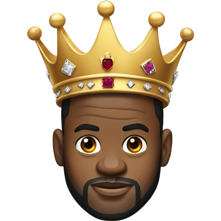 Lebron James with a king crown emoji | AI Emoji Generator