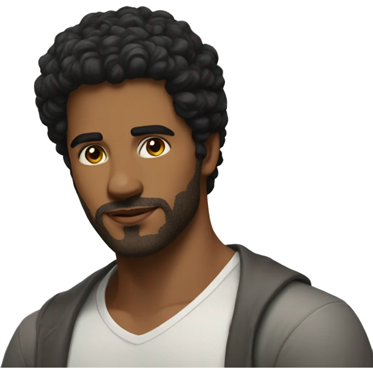 black haired stubble male portrait, masterpiece, hd emoji | AI Emoji ...