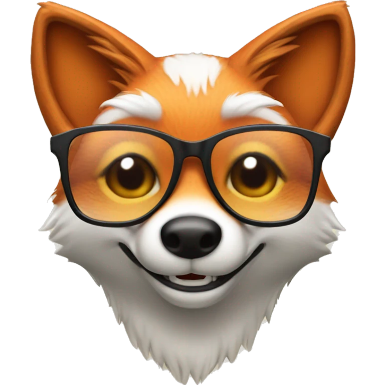 Fox with shiny glasses winking emoji | AI Emoji Generator