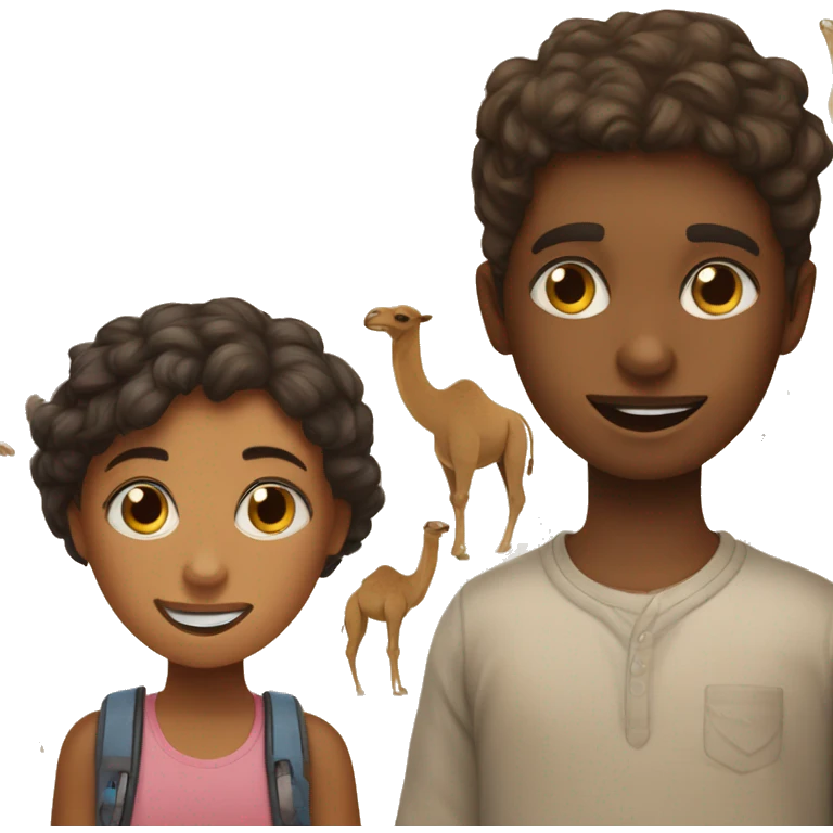 boy and girl obsessed with owls and camels emoji | AI Emoji Generator
