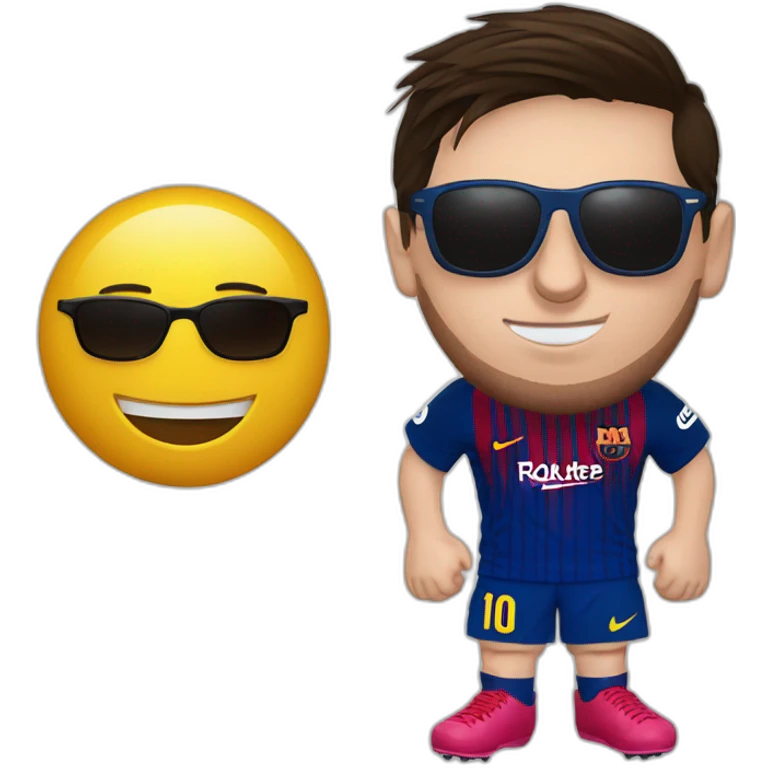 Messi with sunglasses, Bottom text"Que mirás bobo" emoji | AI Emoji ...
