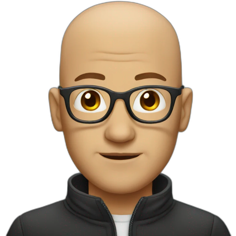 Bald man with glasses emoji | AI Emoji Generator