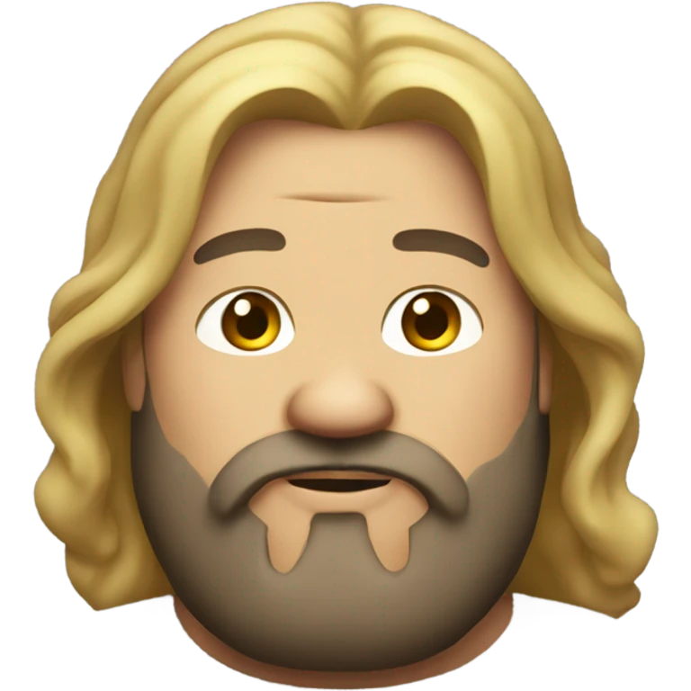 Fat guy with long hair and a goatee emoji | AI Emoji Generator