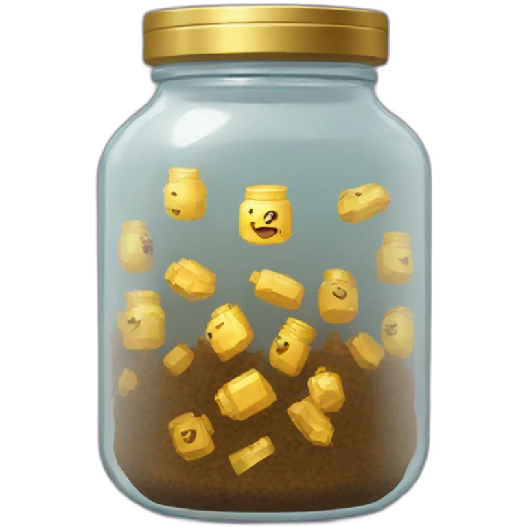 8-bit jar with gold emoji | AI Emoji Generator