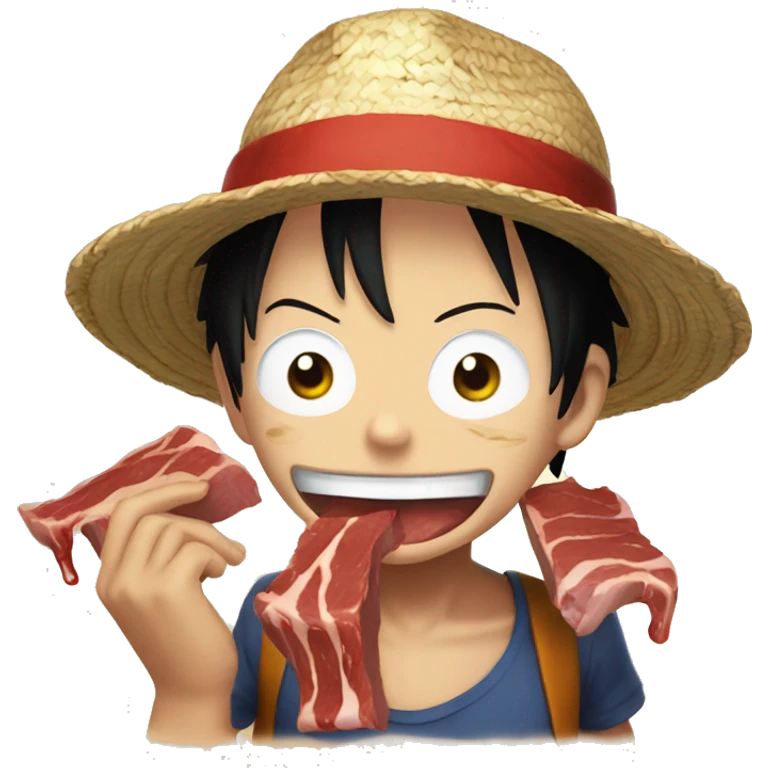 Luffy eat meat emoji | AI Emoji Generator