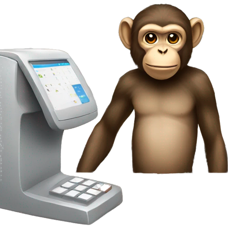 Monkey behind the cash register emoji | AI Emoji Generator