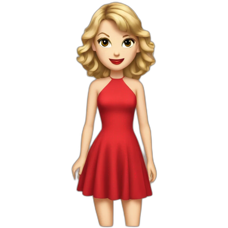 Taylor swift in red dress and song emoji | AI Emoji Generator
