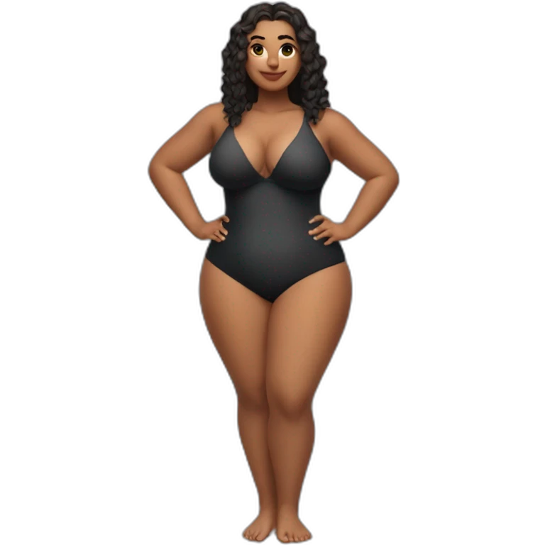 Slim-Thicc woman swimsuit posing full body (curvy slim body type, perfect body, hourglass figure ...