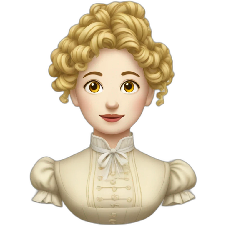 A lady of Victorian era with ramen noodles hair emoji | AI Emoji Generator