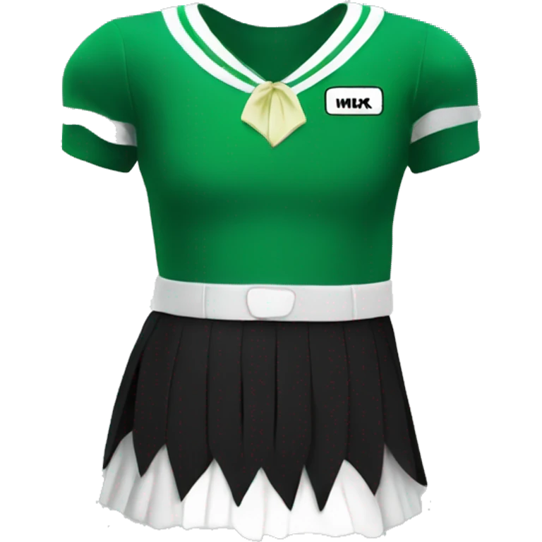 green cheer uniform that says MLK emoji | AI Emoji Generator