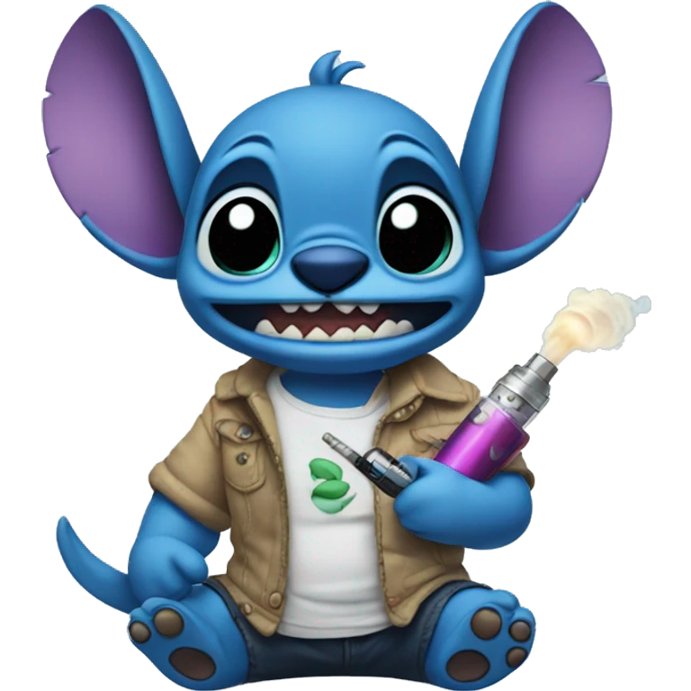 stitch holding a vape emoji | AI Emoji Generator