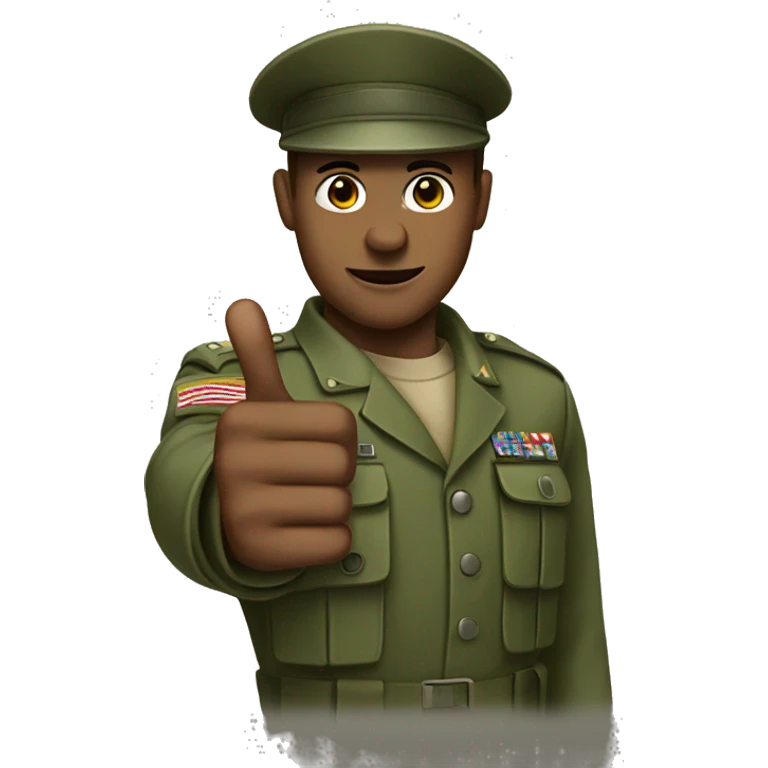 army soldier pointing with hand emoji | AI Emoji Generator